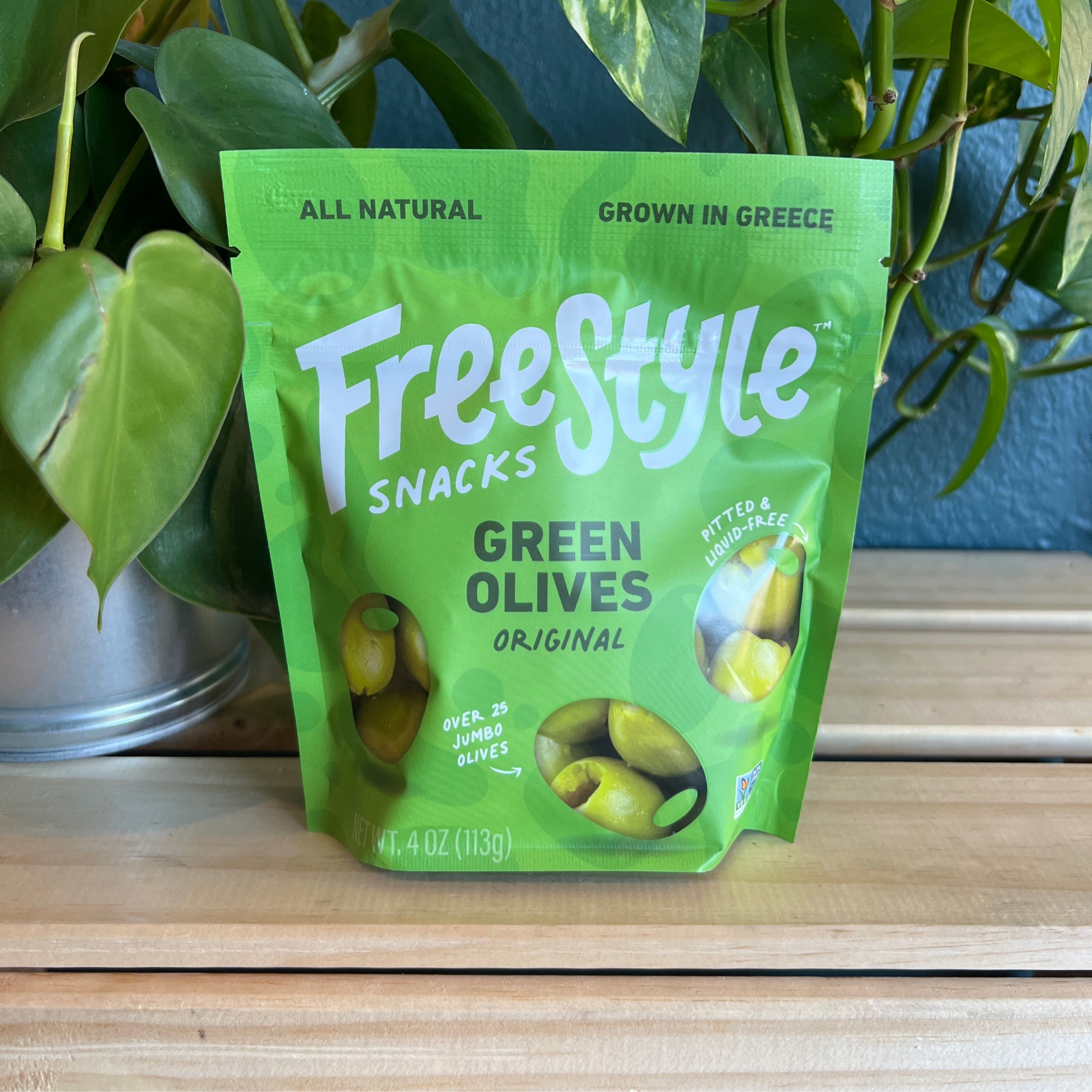 Freestyle Snacks - Green Olives 4 oz | Shea cheese