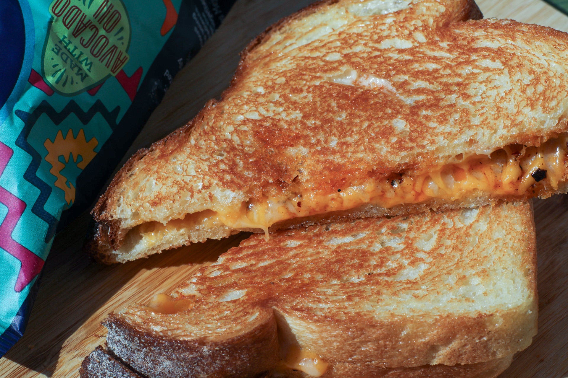 Cheddar Chili Crunch Grilled Cheese | Shea cheese